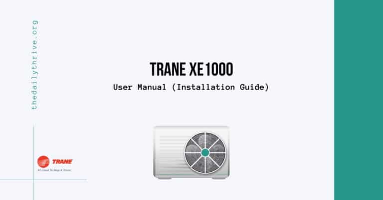 Trane XE1000 User Manual Installation Guide - pdf